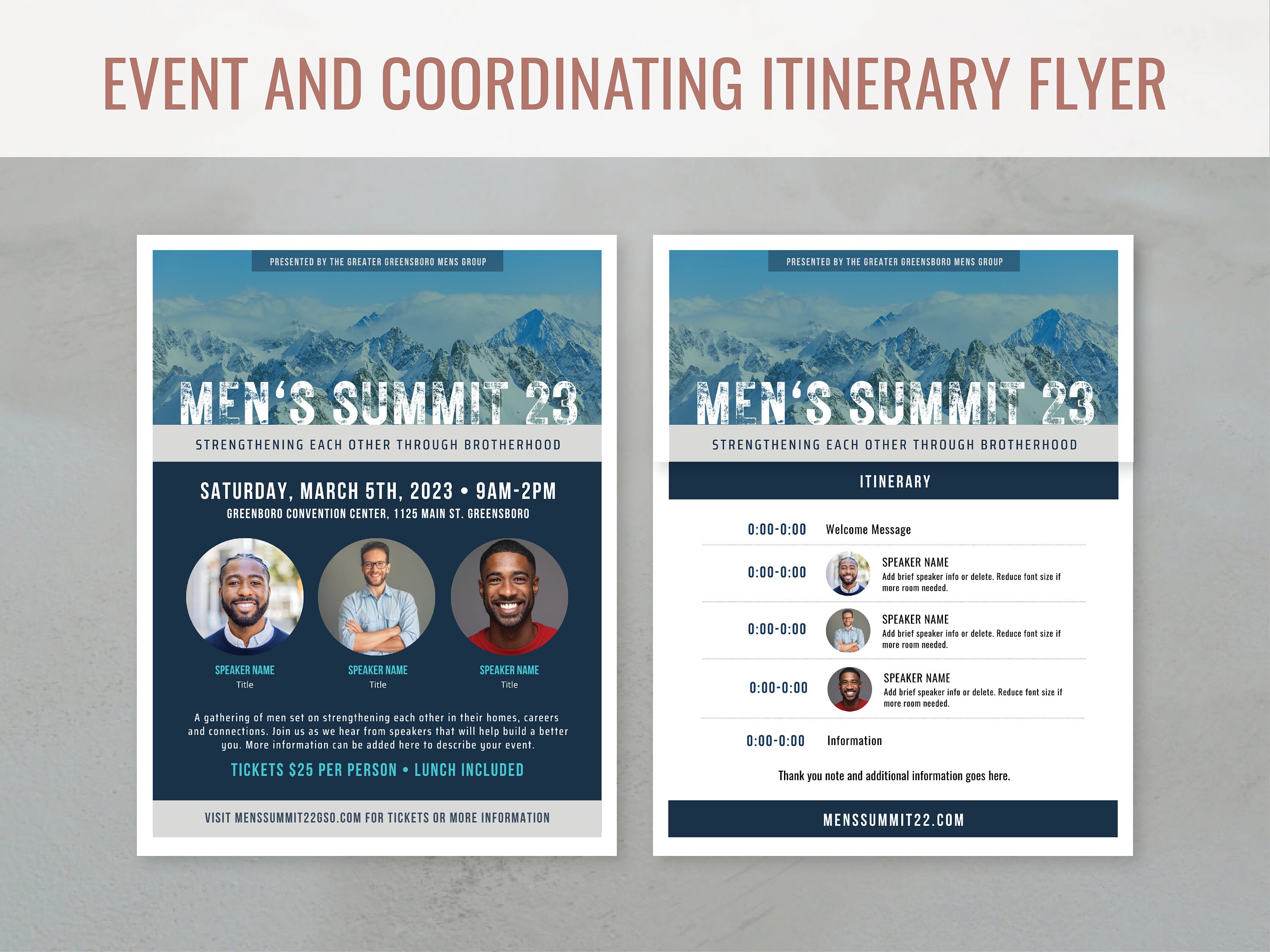 Men's Summit Event Flyer and Social Media Bundle - Etsy