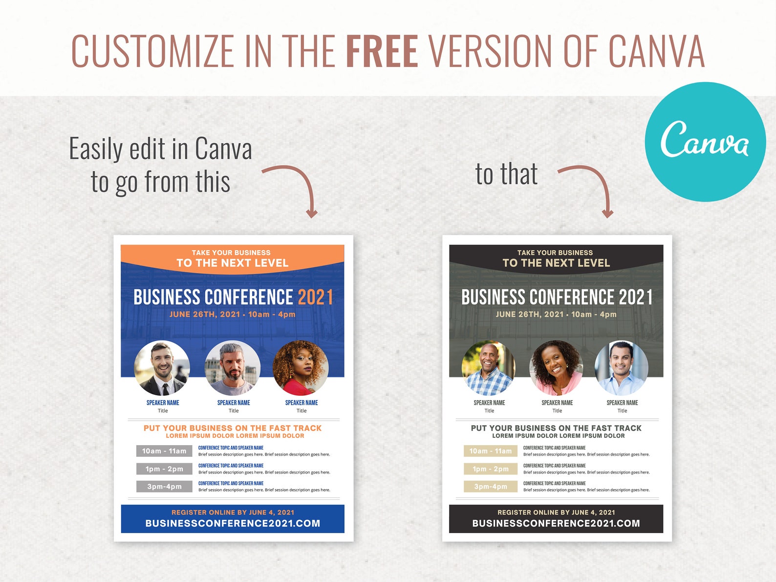 Business Conference Flyer Canva Template Etsy