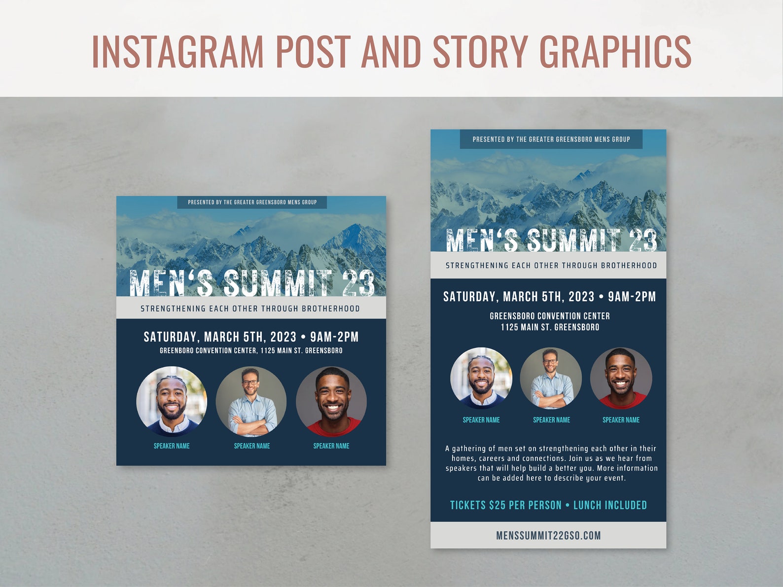 Men's Summit Event Flyer and Social Media Bundle - Etsy