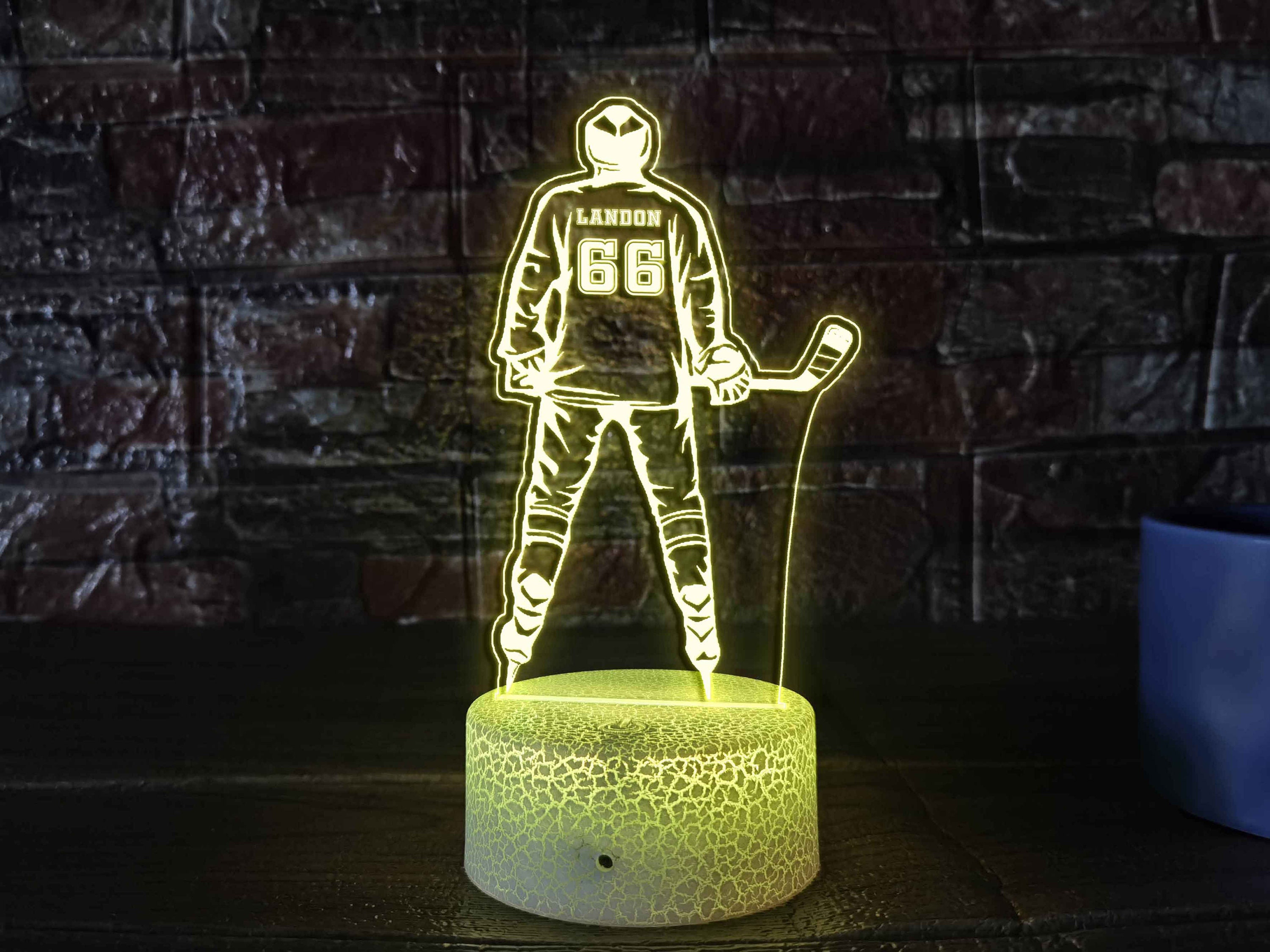 Ice Hockey Night Lights Personalized Childrens Lamp Hockey - Etsy