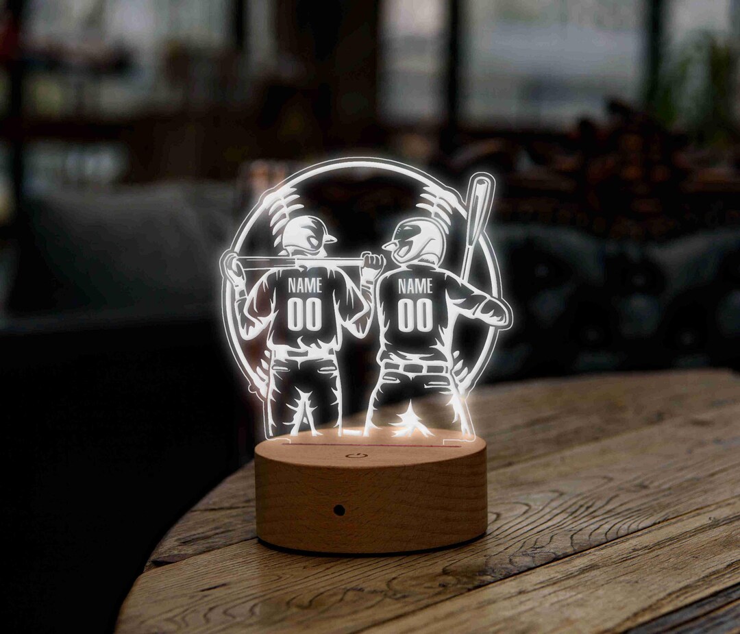 Personalized Baseball Player Night Light, Child Night Light, Baseball ...