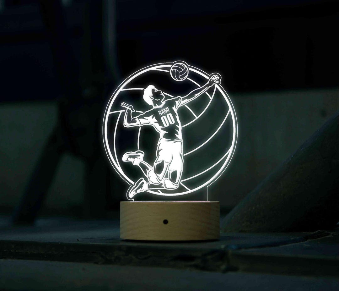 Personalized Volleyball Player LED Night Light, Teen Boy Gift - Etsy