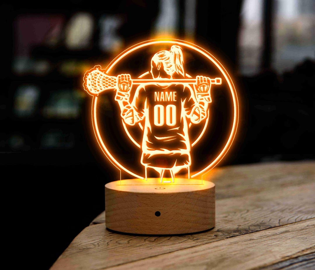 Personalized Lacrosse Player LED Night Light, Girls Room Decor - Etsy