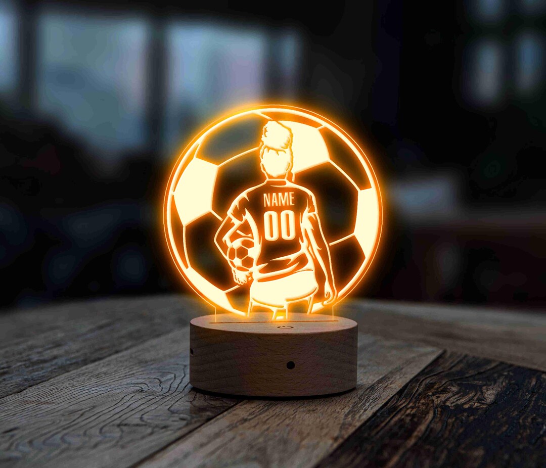 Personalized Football Girl LED Night Light, Teen Bedroom Decor - Etsy