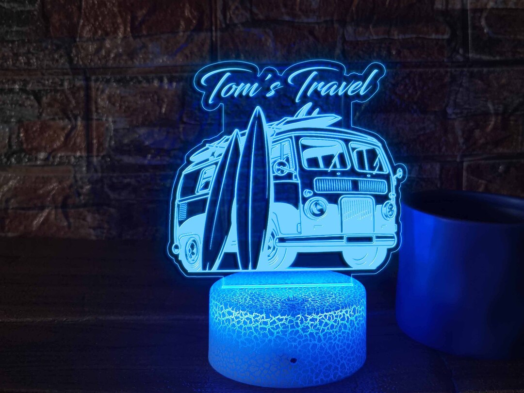 Travel Bus Night Lights, Custom Children Bedside Night Lights, Kids ...