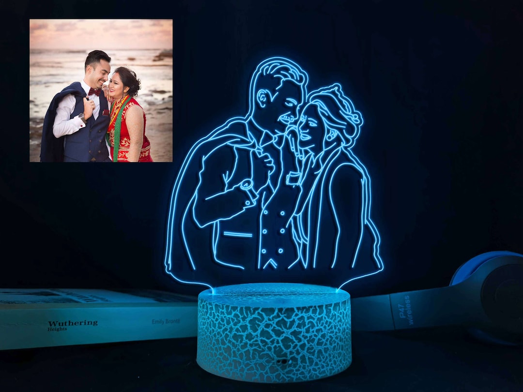 Personalized 3D Photo Night Lamp, Custom Wedding Gift, Couple Lamp ...