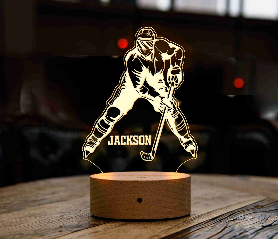 Personalized Hockey Player LED Night Light, Sports Gift, Birthday Gift ...