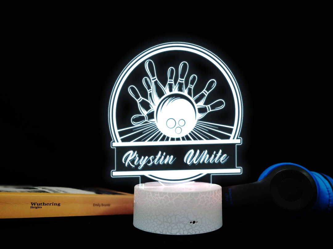 Personalized Bowling LED Desk Lamp, Custom Name Night Light - Etsy