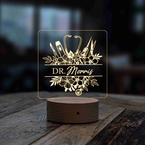 Doctor Night Light, Appreciation Gift for Dcotor, Personalized Night ...