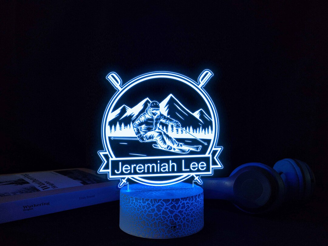 Personalized Ski LED Night Light, Children's Bedroom Decor - Etsy