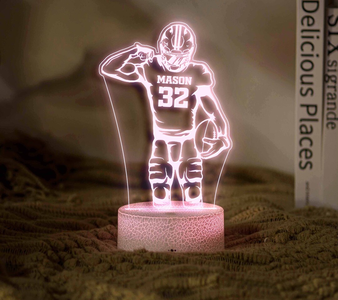Football Night Light, Kids Room Lamp, Personalised Led Night Light Lamp ...