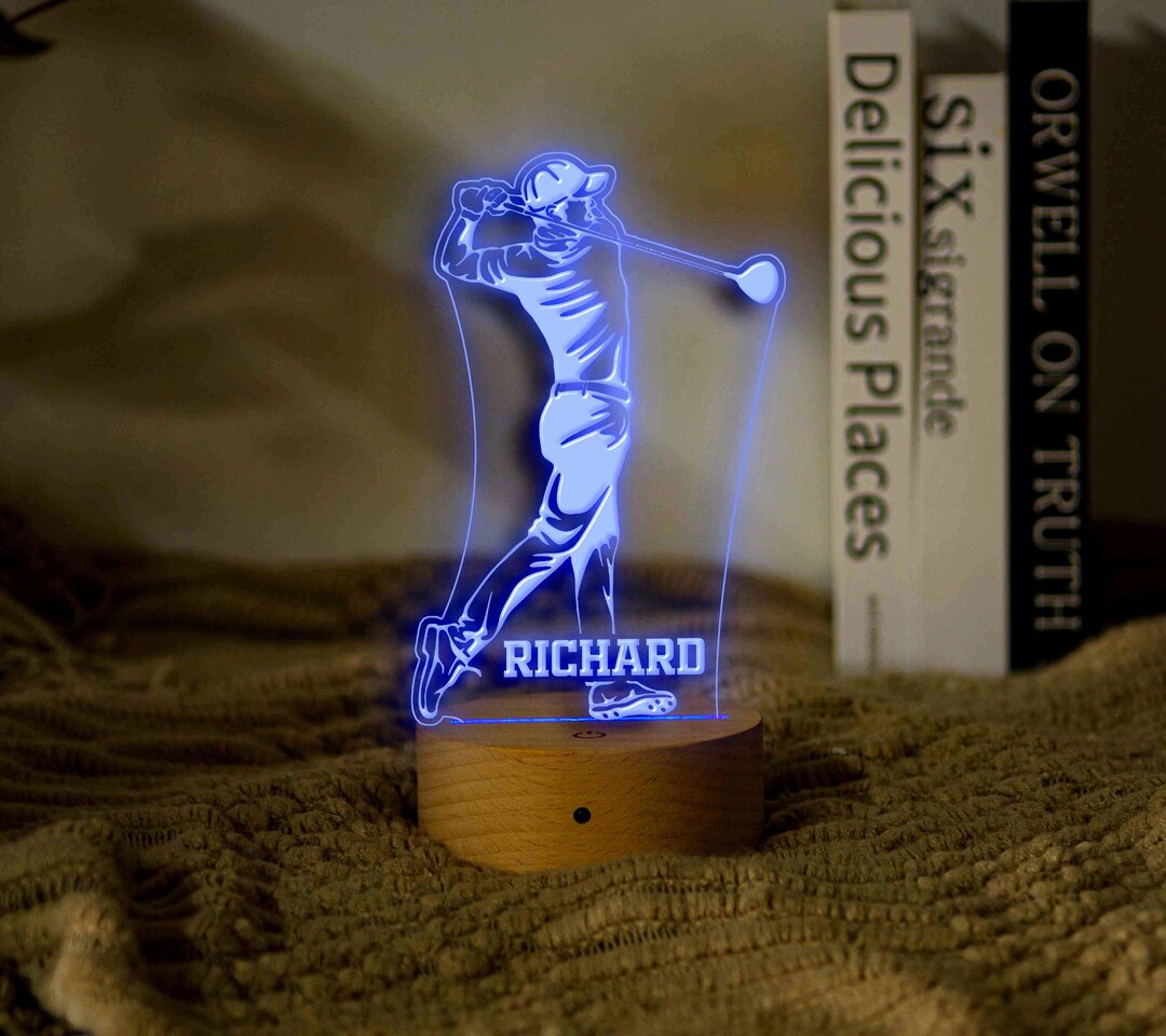 Personalized Golf Night Light, Golf Player Lamp, Golf Gift, Gift for ...