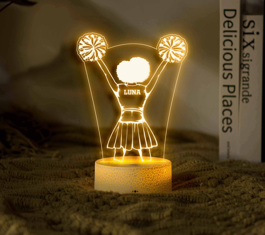 Cheerleading Girl Night Light, LED Nursery Lamp, Baby Girl Light ...