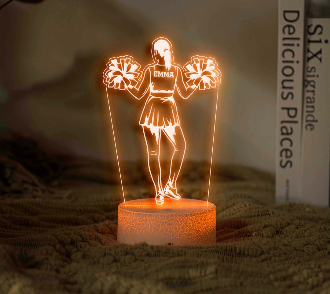 Cheerleading Girl Night Light, Girl's Room Decor, Baby Girl Light ...
