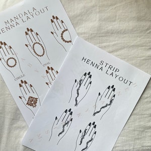 Henna Layout Guide for Freestyle, Mandala, Strip, Printable Templates ...