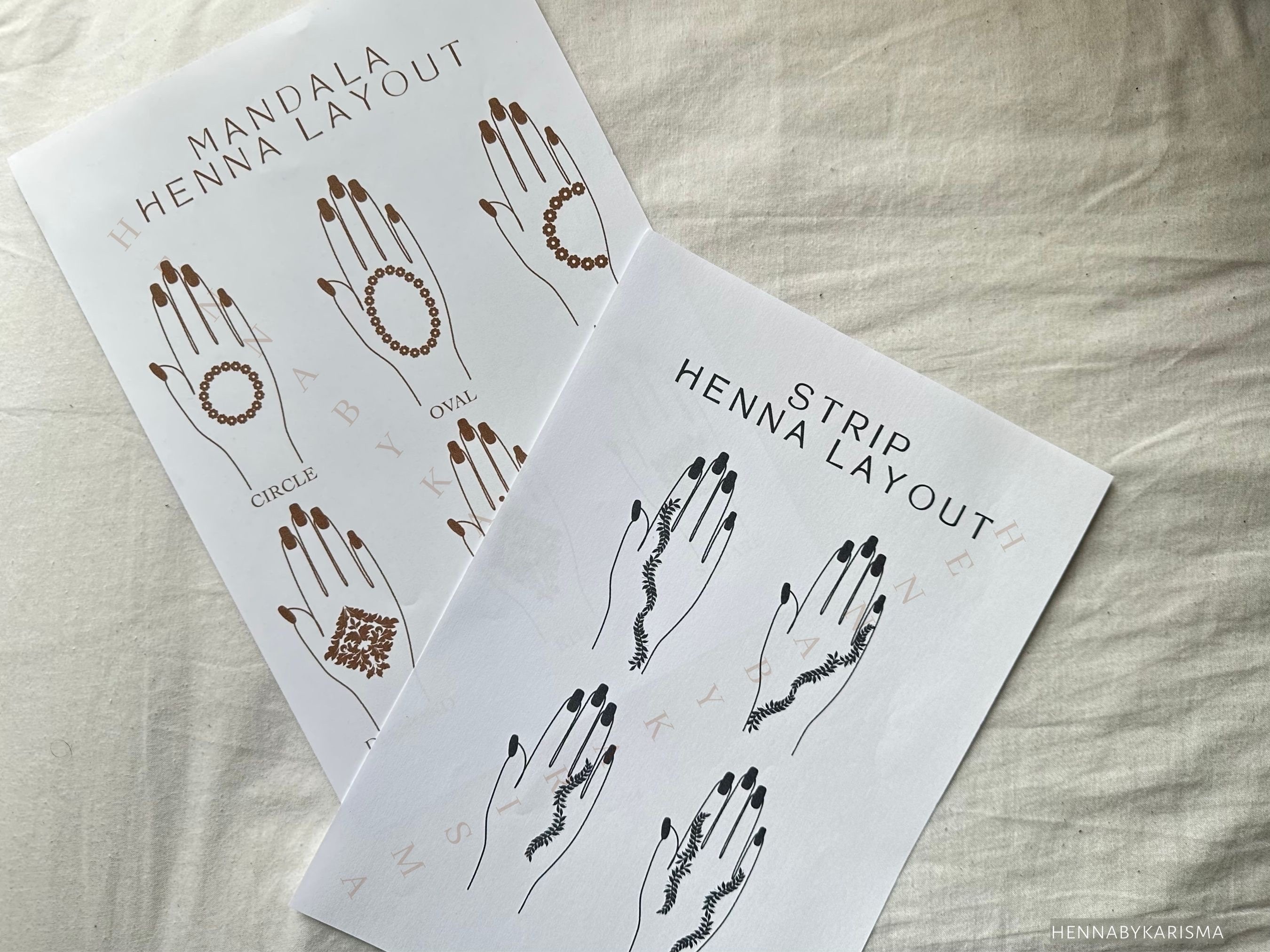 Henna Layout Guide for Freestyle, Mandala, Strip, Printable Templates ...