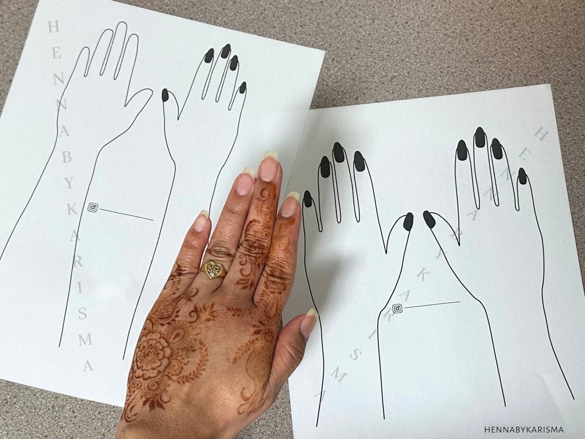 Henna Hand Templates: Practice Art Planner (PDF Download) - Etsy
