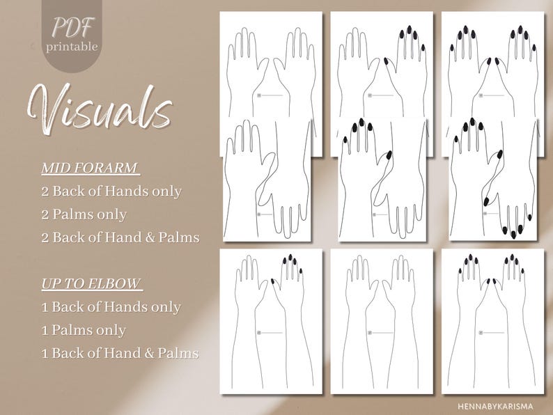 Henna Hand Templates for Procreate & Print | High-res Transparent PNG ...