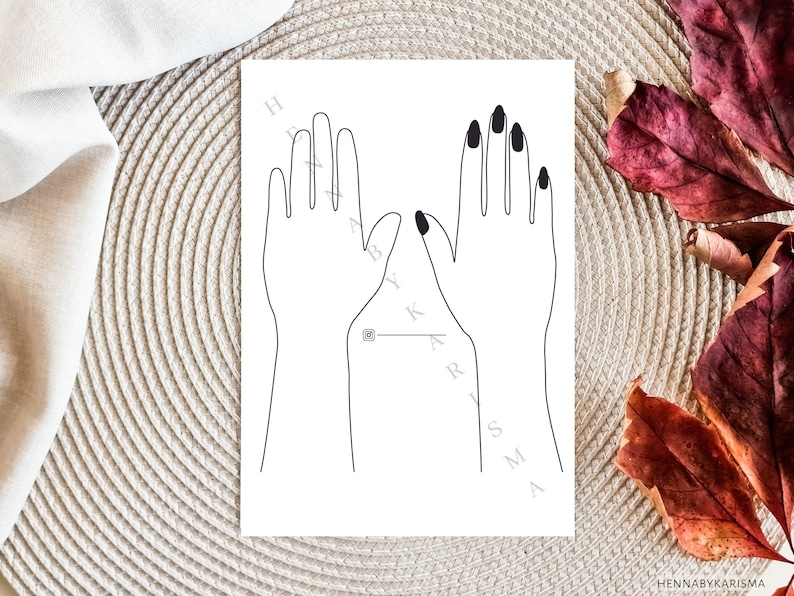 Henna Hand Templates for Procreate & Print | High-res Transparent PNG ...