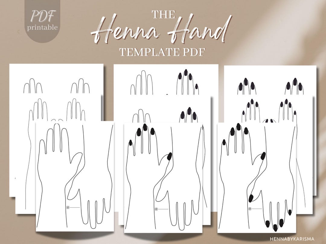 Henna Hand Templates for Procreate & Print | High-res Transparent PNG ...