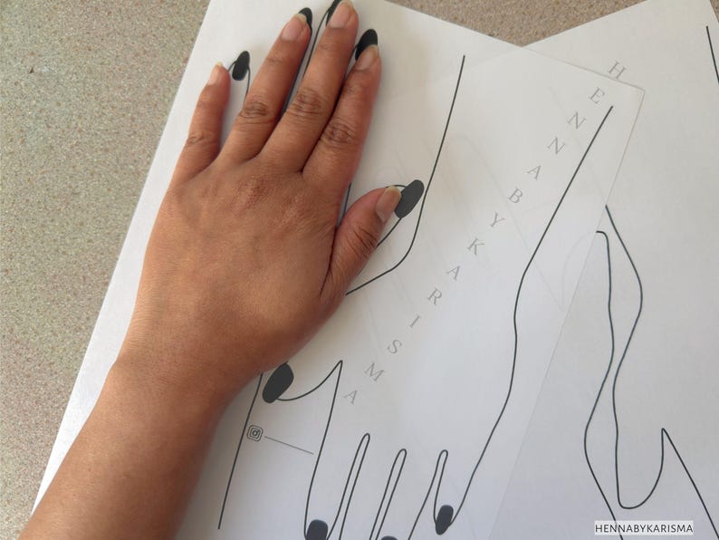 Henna Hand Templates for Procreate & Print | High-res Transparent PNG ...