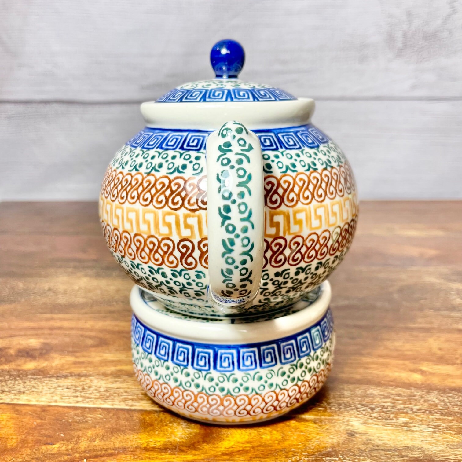 Polish Pottery Tea Set Brown