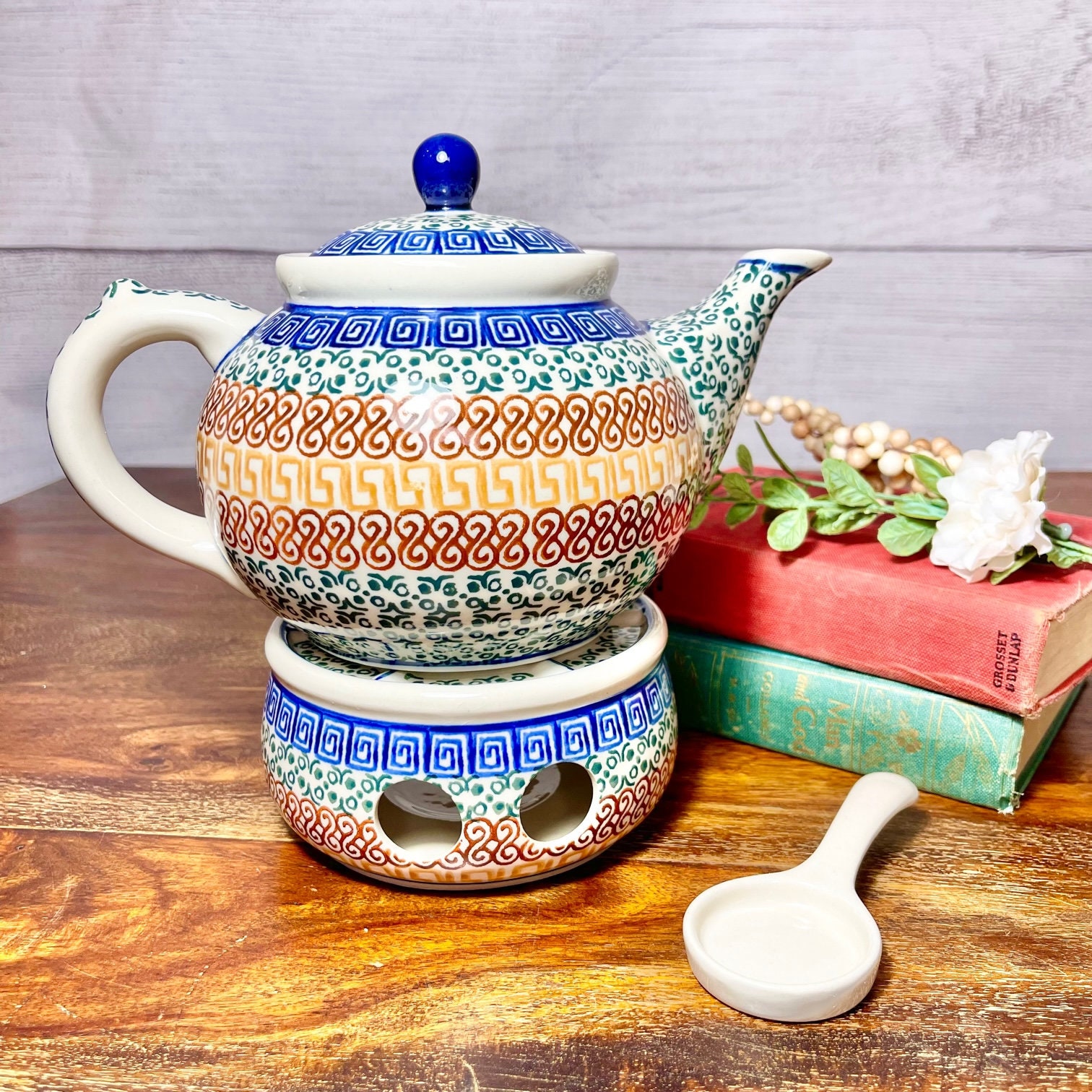 Polish Pottery Tea Set Brown