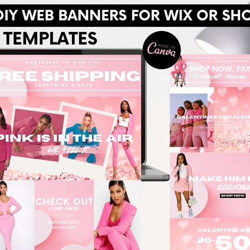 WIX or Shopify Theme Pre-made Banner Templates Step-by-step - Etsy