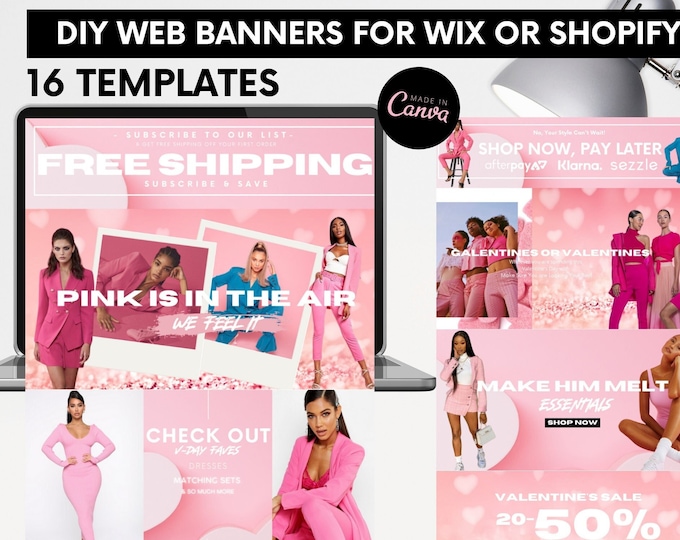 WIX or Shopify Theme Pre-made Banner Templates Step-by-step - Etsy