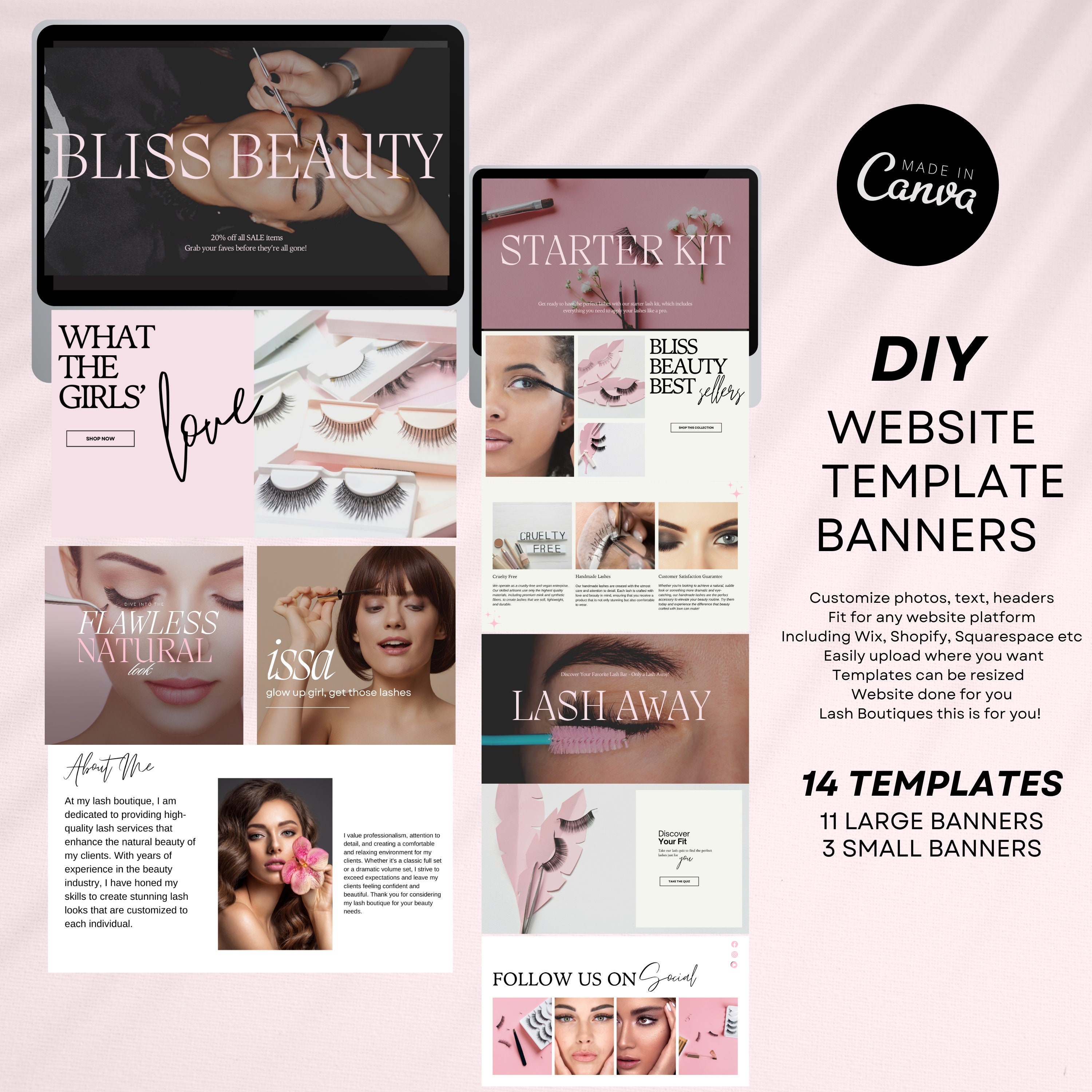 Pre-made Banner Website Templates Step-by-step Guide Designed for Lash ...