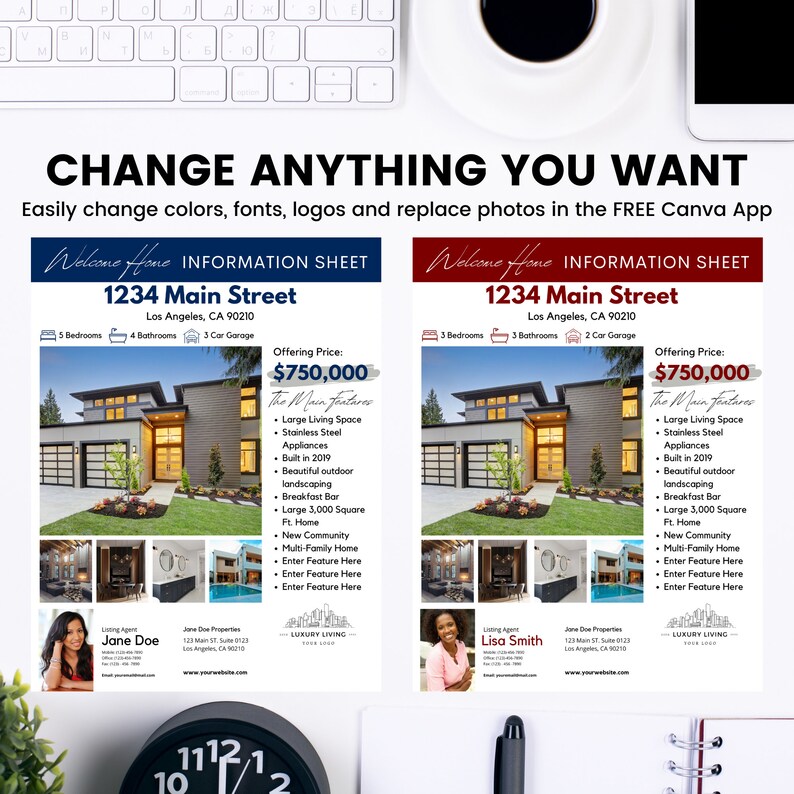 Real Estate Information Sheet Customizable Template | Editable ...
