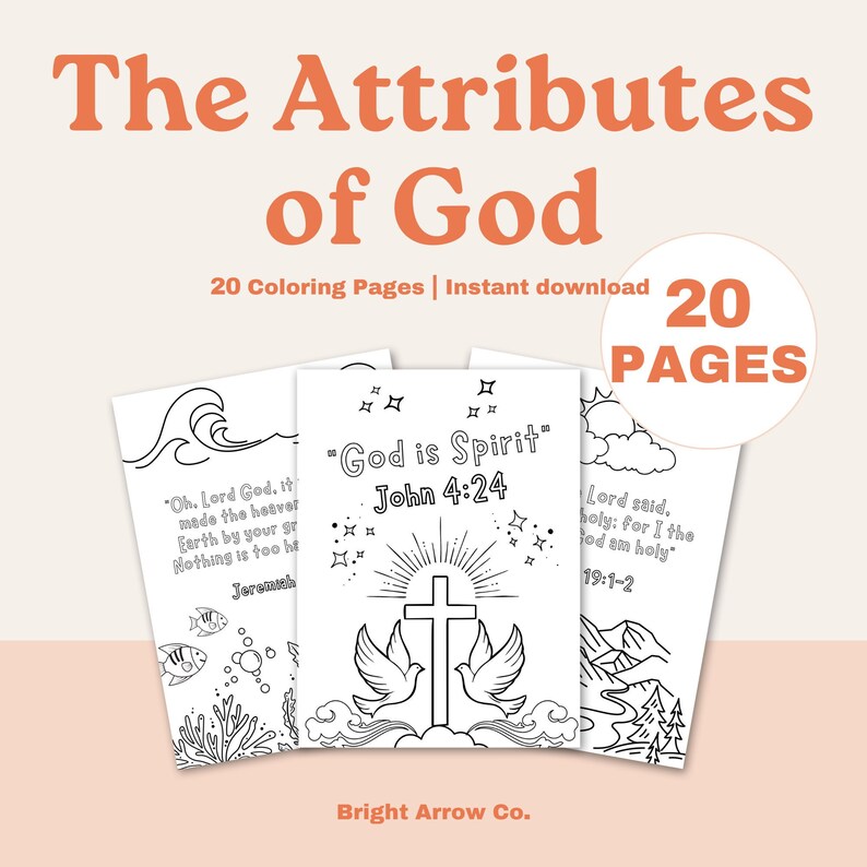 Children's Bible Verse Coloring Page Bundle Attributes - Etsy