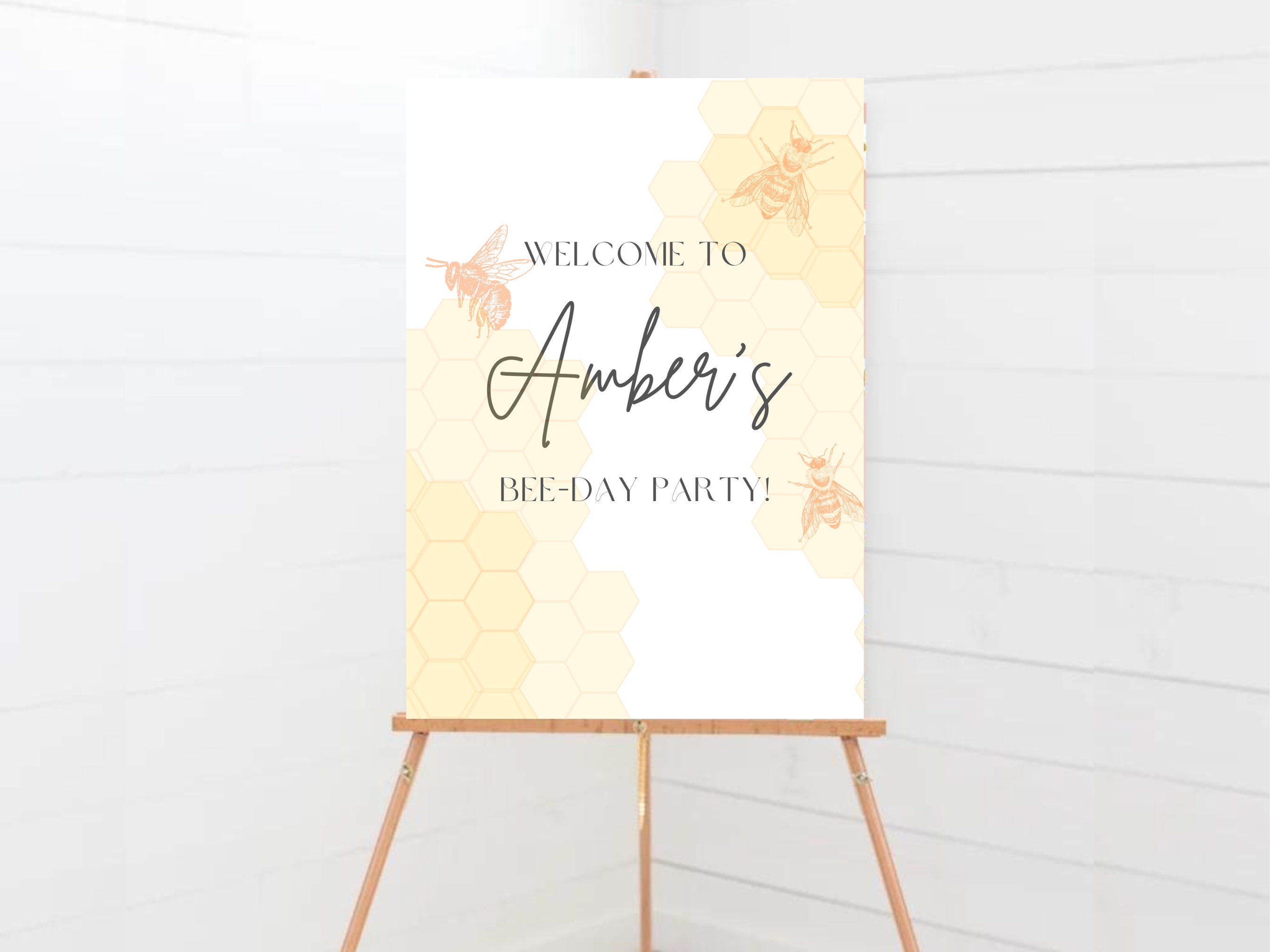 Bee-day Party Welcome Sign, Bee Birthday Party Welcome Sign Decor ...