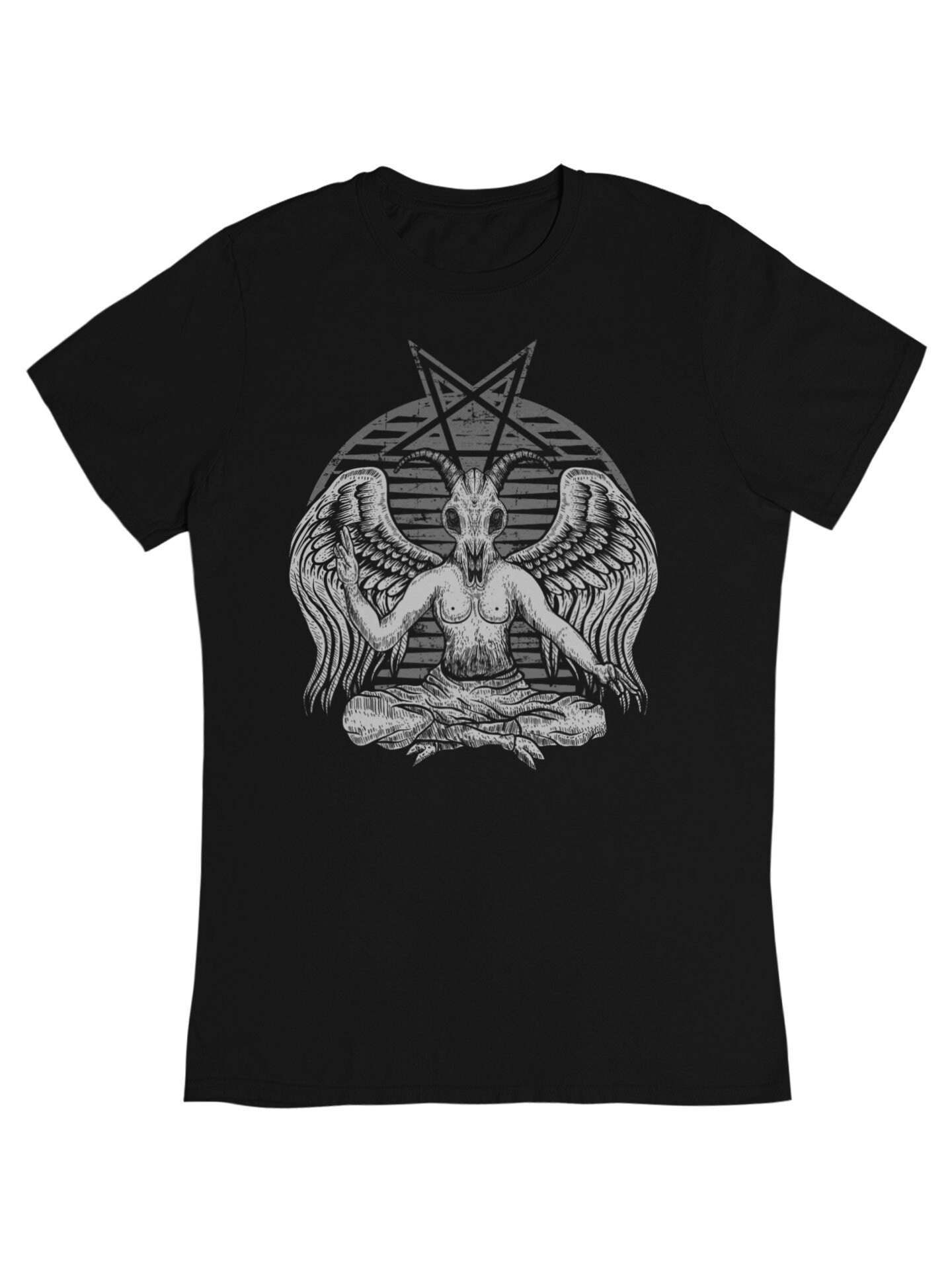 Baphomet T Shirt Satan Devil Pentagram Occult Gothic Shirt Etsy