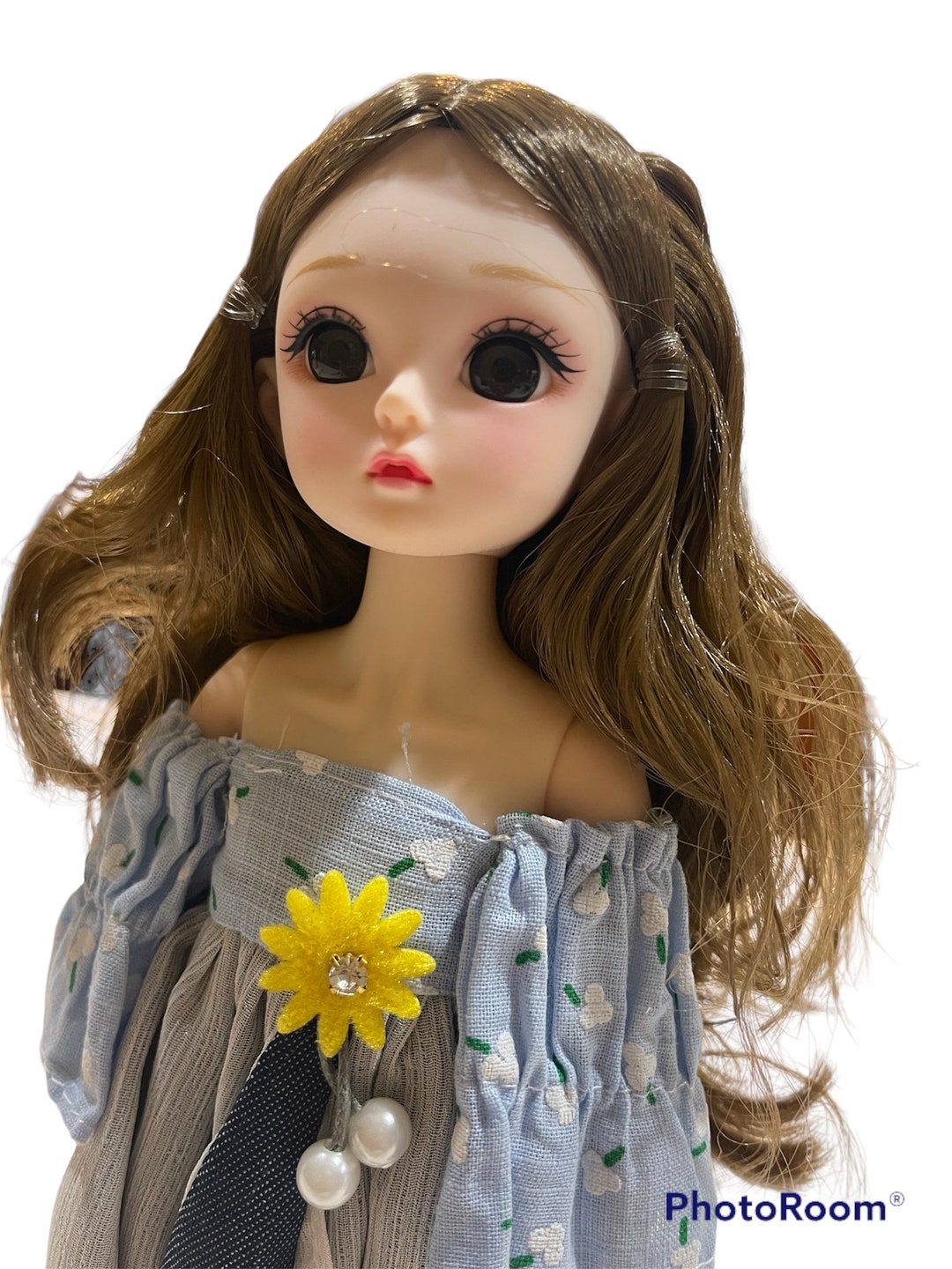 Premium BJD Mini Doll 20 Movable Joint , 3D Big Eye Beautiful DIY Toy ...