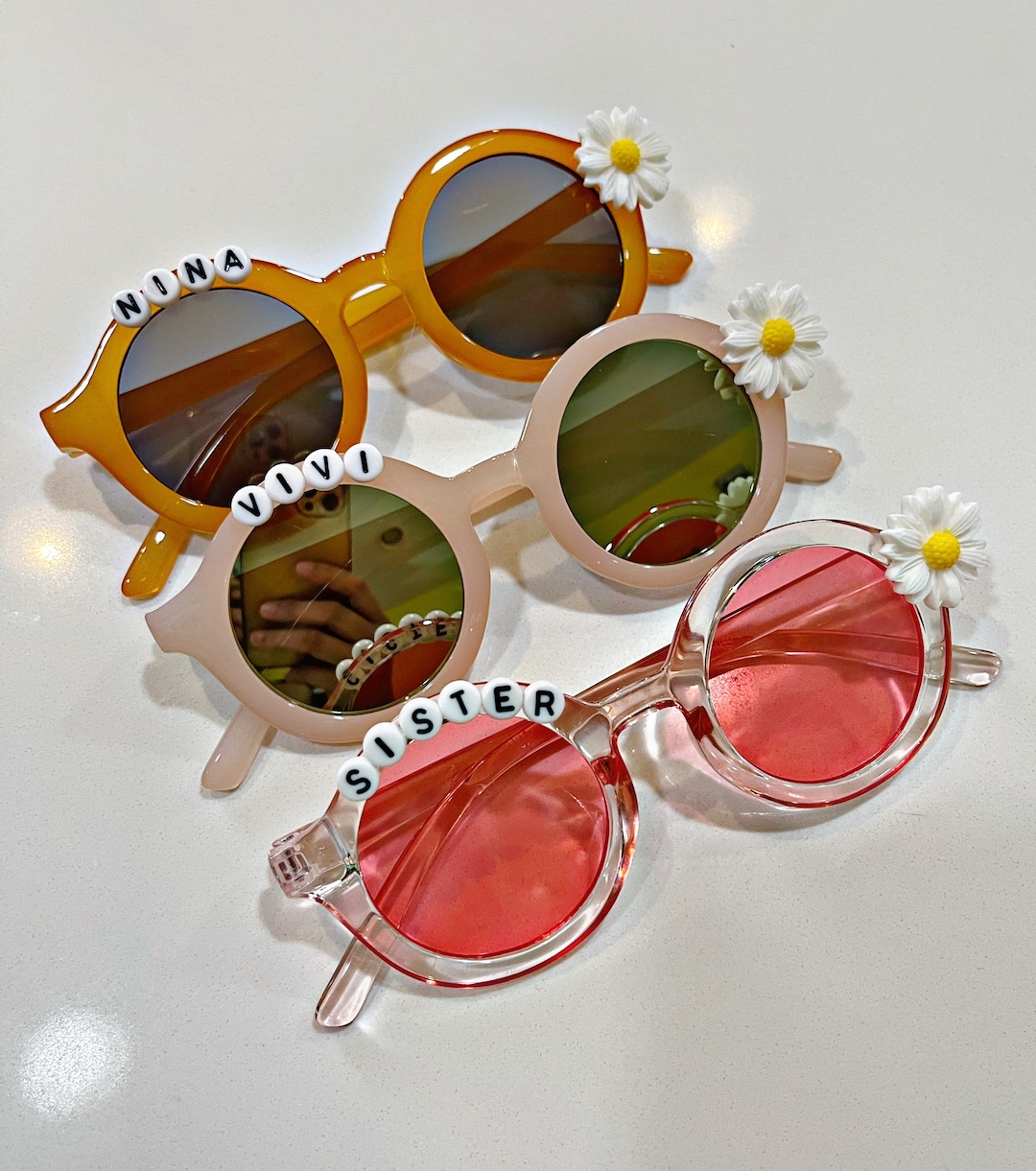 Personalized Daisy Sunglasses: Kids & Adults, Flower Girl Gift - Etsy