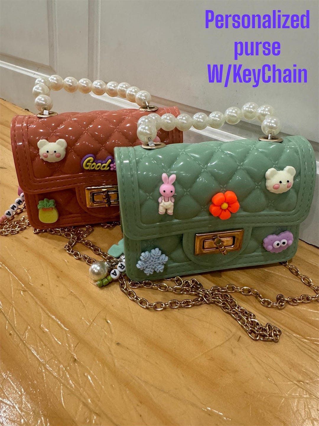 Kids Crossbody Bag/pearl Chain Handbag/kids Purse/girl Birthday Gift ...