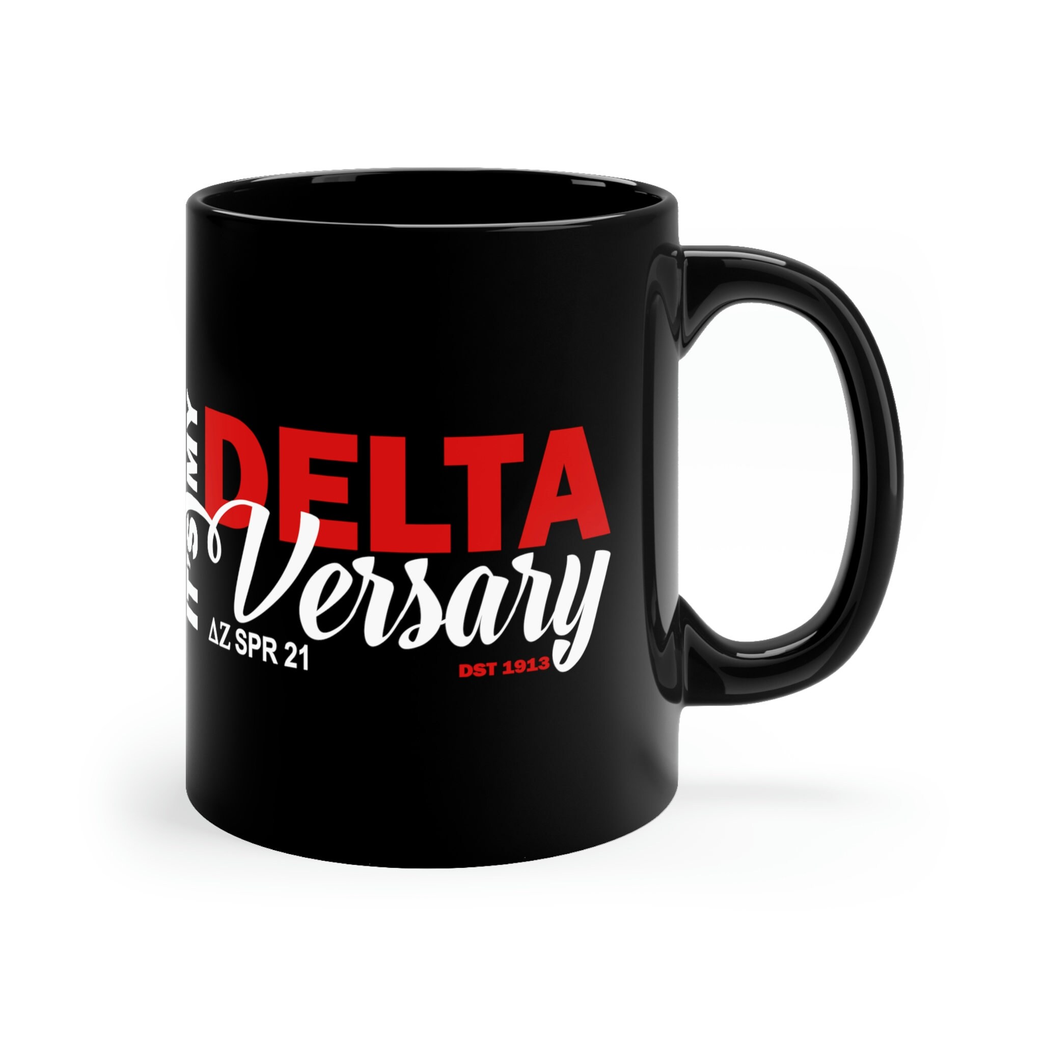 It's My Deltaversary Mug, Delta Mug, Personalized Mug, 11oz Black Mug ...