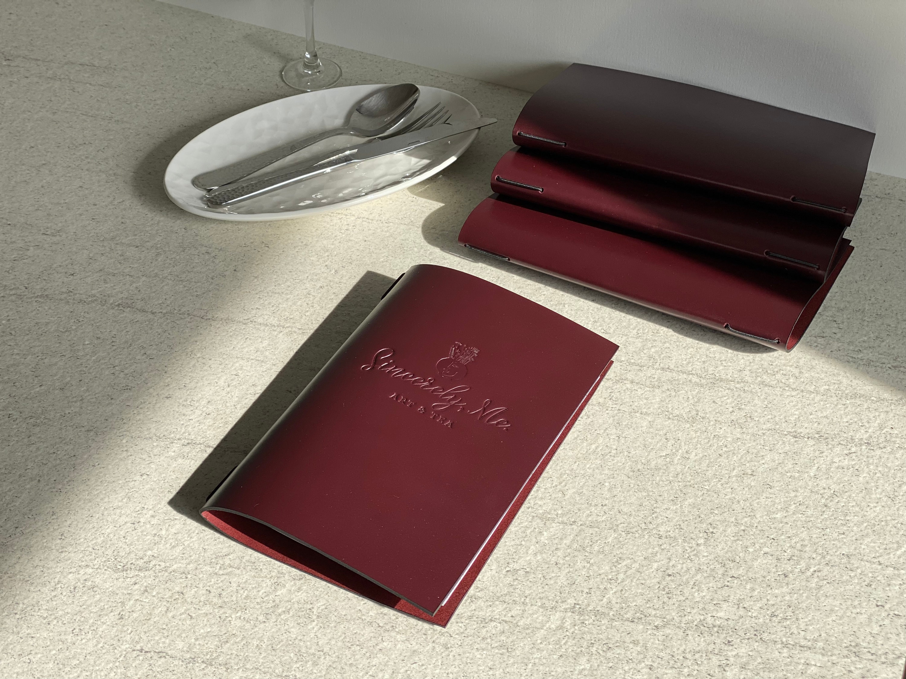 Leather Menu A4-A5 Menu Holder With Embosing Restaurant Menu - Etsy UK