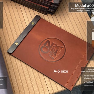 Menu Folder, Leather Menu A4 A5, Leather Menu Cover, Custom Menu Cover ...