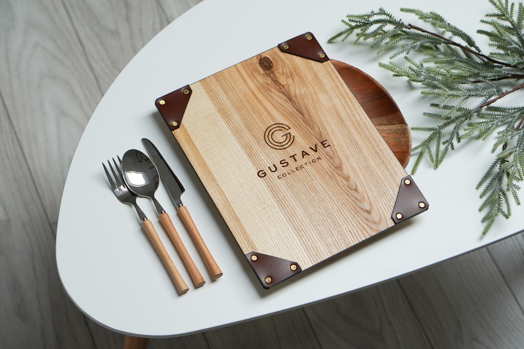 Menu Board With Leather Corners, Letter Size Menu Board, A4 Menu Holder ...