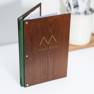 A4/A5, US Letter/half-letter Menu, Elegant Ashwood and Leather Menu ...