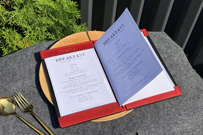 Leather Menu Folder Leather Menu A5 A4 Leather Menu Cover - Etsy