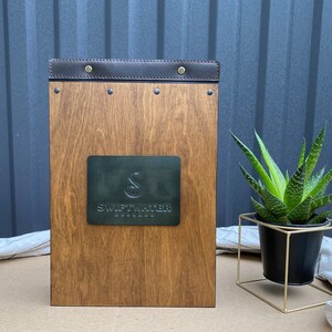 Wooden Menu Folder With Leather Binding, Menu Holder, Restaurant Menu ...
