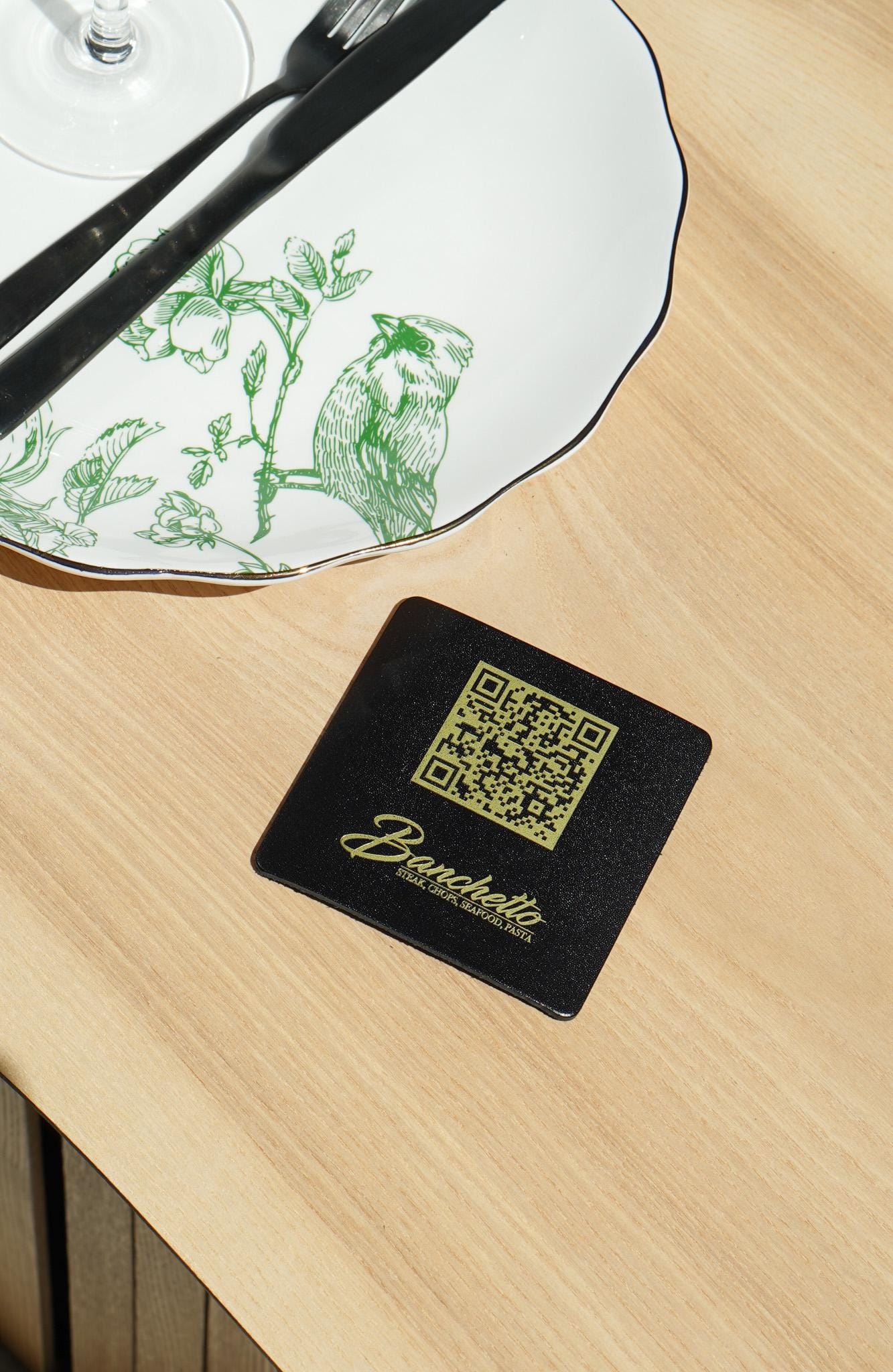 Leather QR Code Menu Sign: Personalized Restaurant Tabletop Display - Etsy