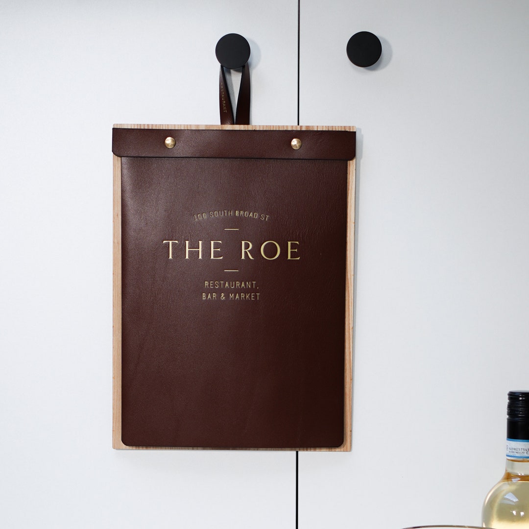 Custom Leather Menu Cover: Restaurant Menu Holder, A5/letter Size - Etsy