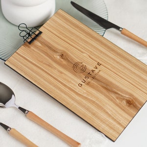 Ashwood Menu Holder With Binder, Menu Folder, Wooden Menu A5, Half ...