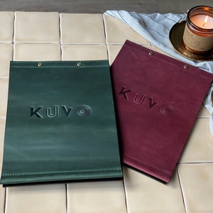 Leather Menu Holder A4 A5, Menu Cover With Embossing, Restaurant Menu ...