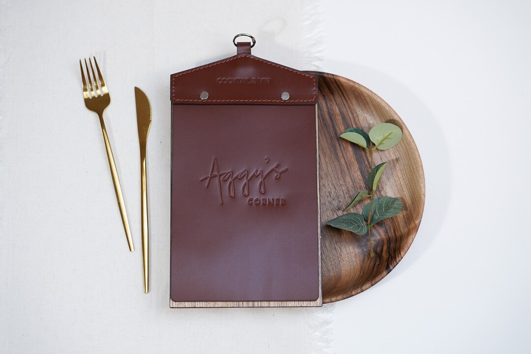Custom Ashwood and Leather Menu Folder for A5 and US Half - Etsy