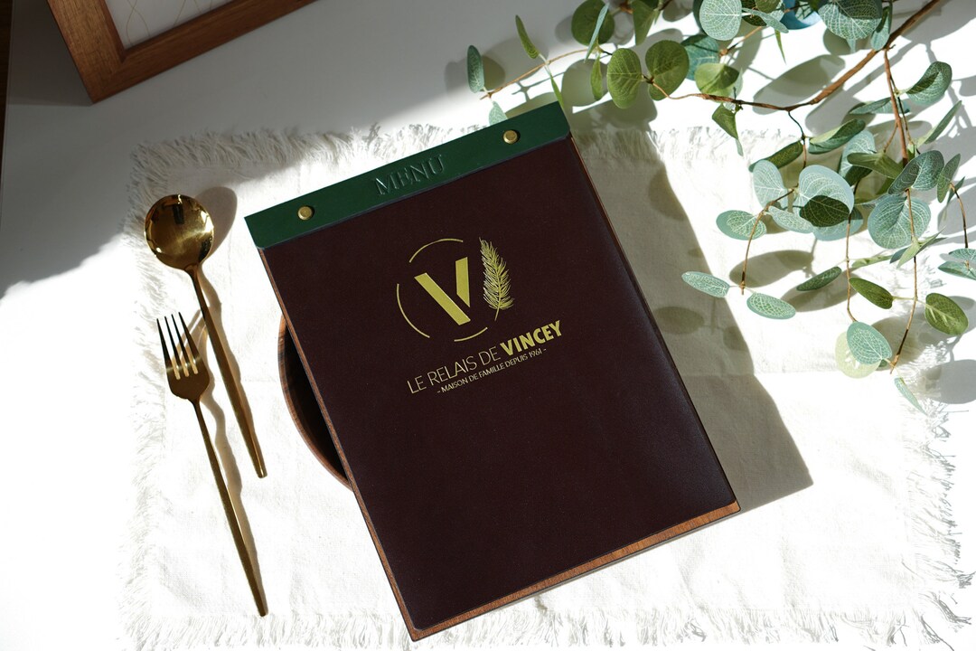 Menu Folder for A4 and US Letter Sheets, Elegant Ashwood and Leather ...